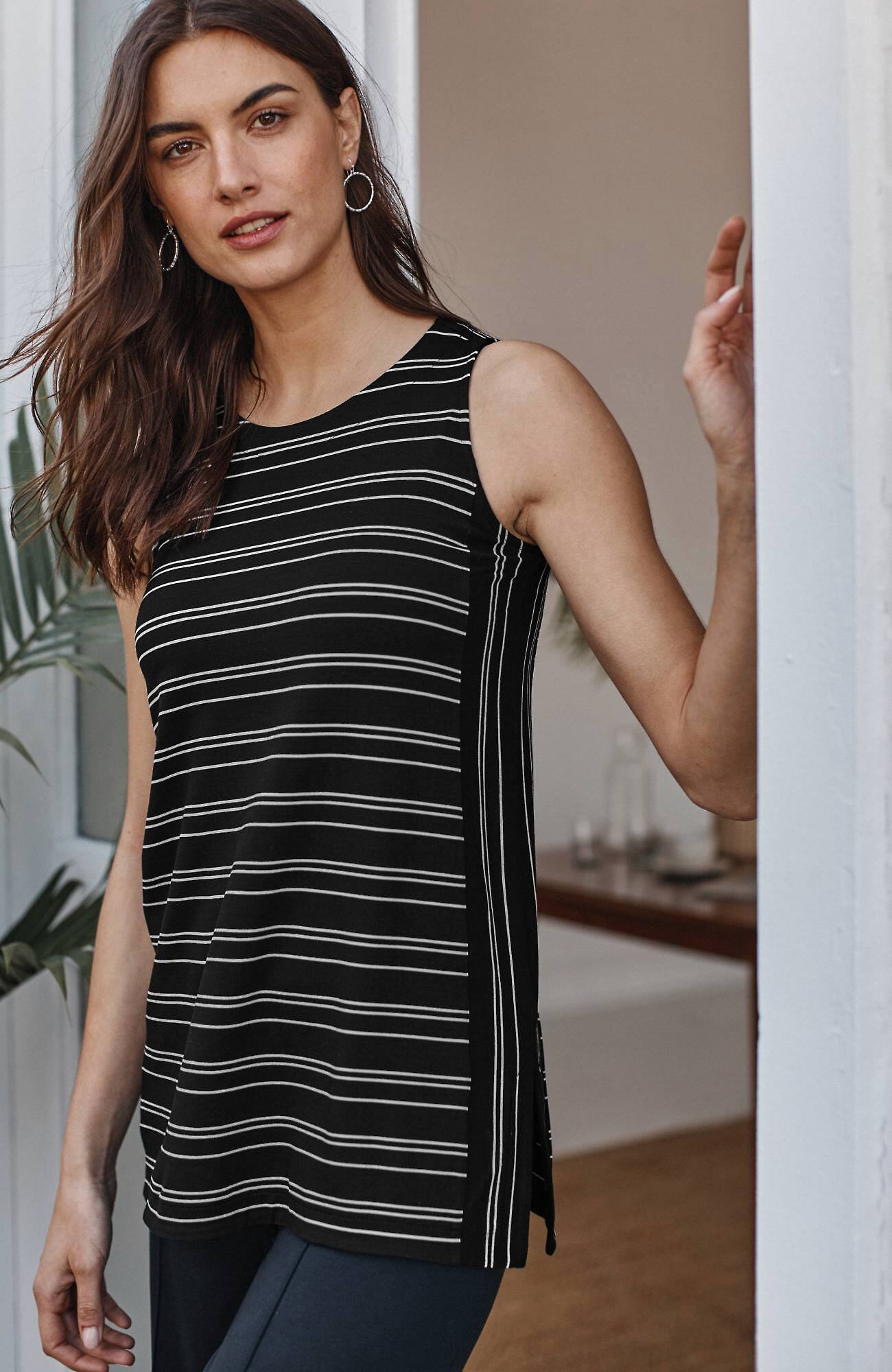 Jjill J.jill Wearever Layering Tank In Black,cream | ModeSens
