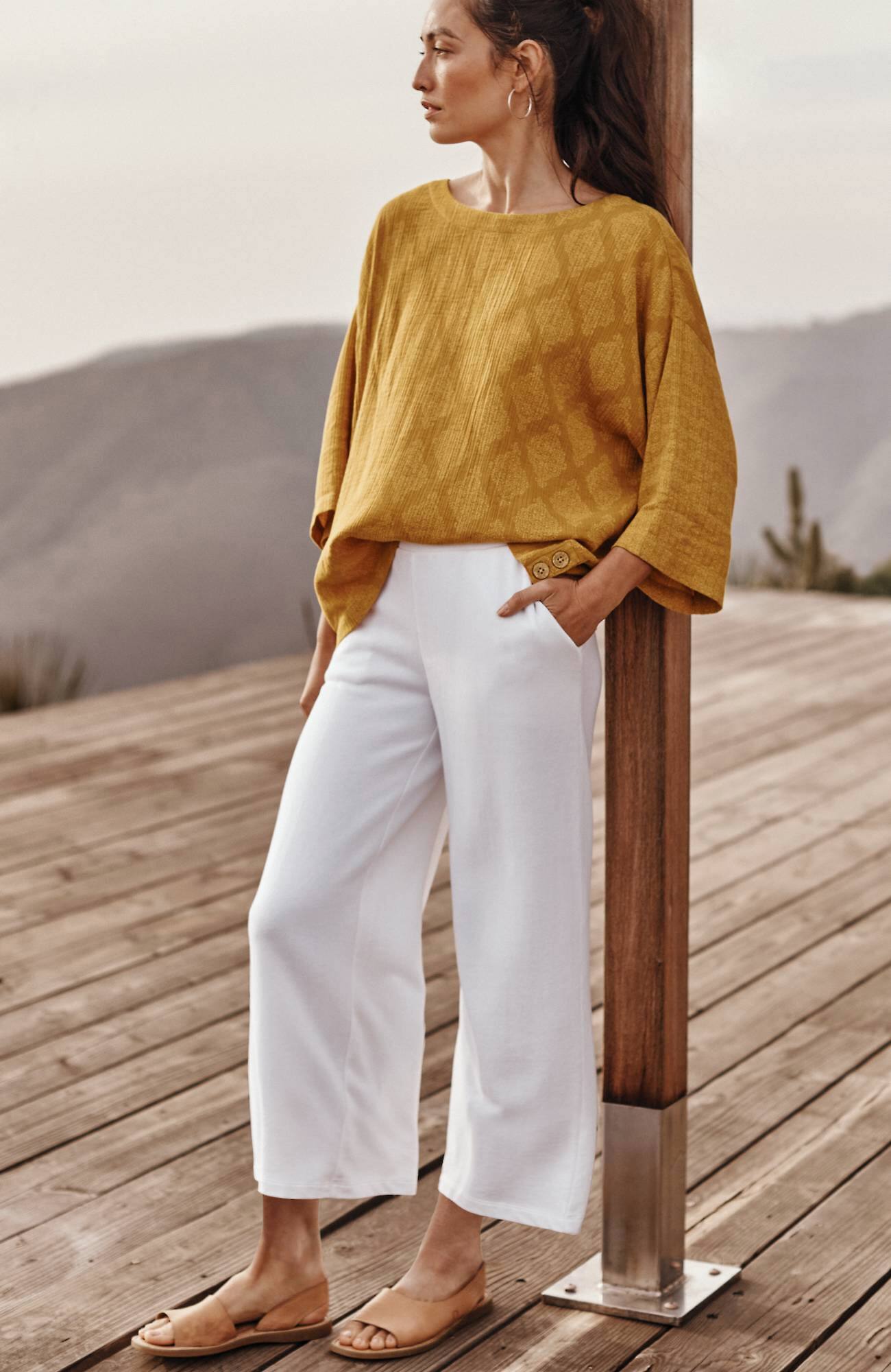 Jjill J.jill Pure Jill French Terry Full-leg Crops In White | ModeSens