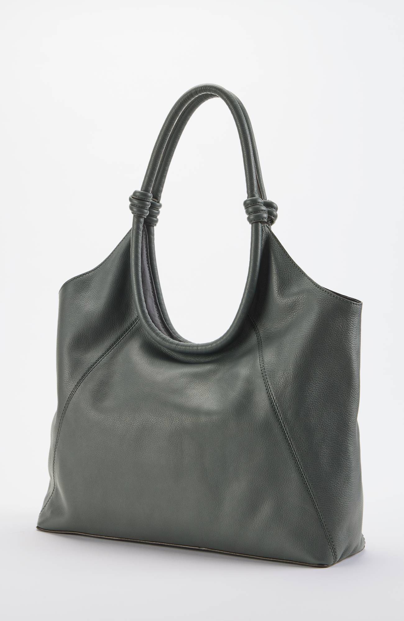 Jjill J.jill Pure Jill Washed-leather Hobo Bag In Grey,onyx | ModeSens
