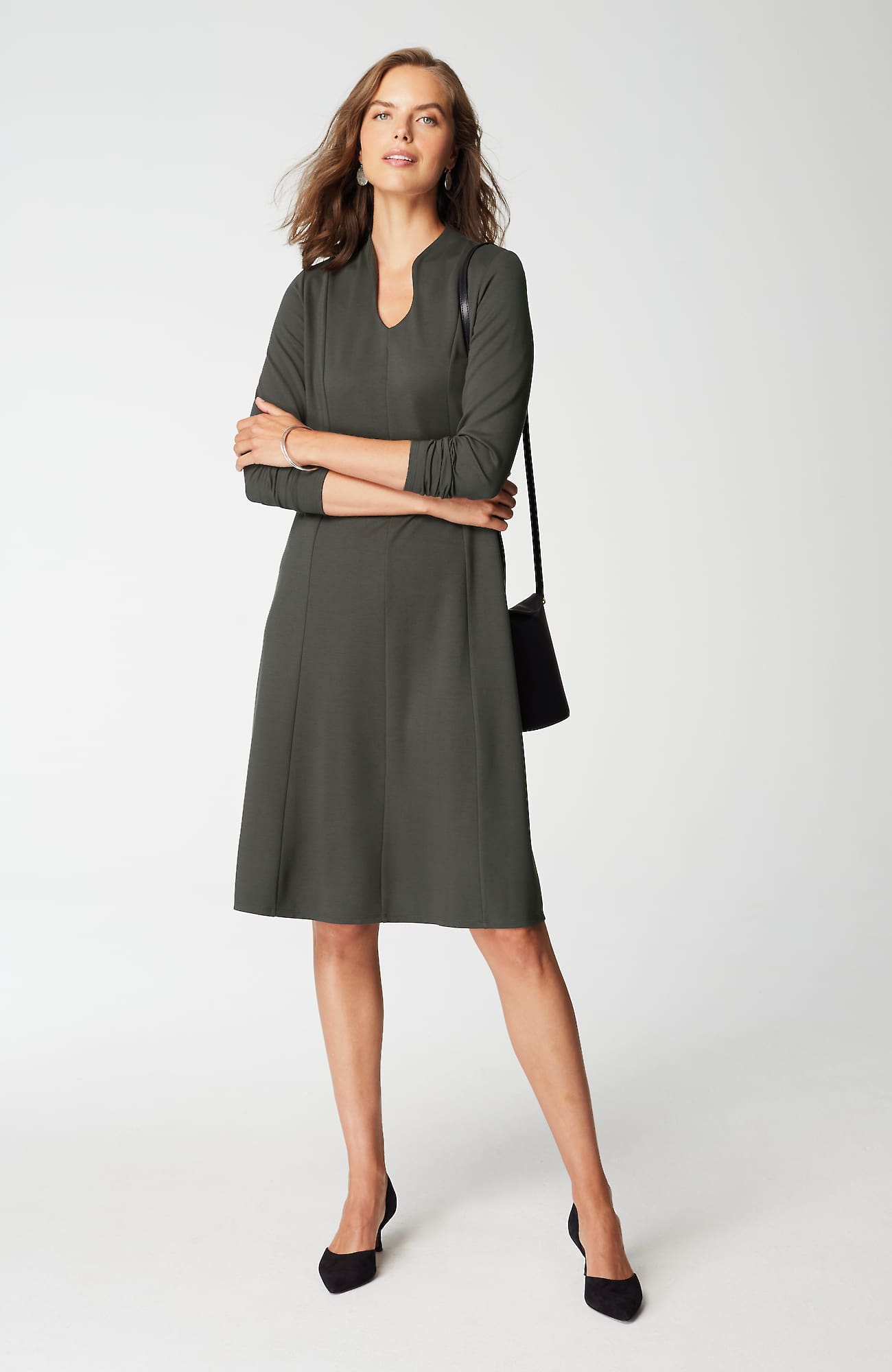 Jjill J.jill Wearever Double-face Jersey Dress In Grey Lead | ModeSens