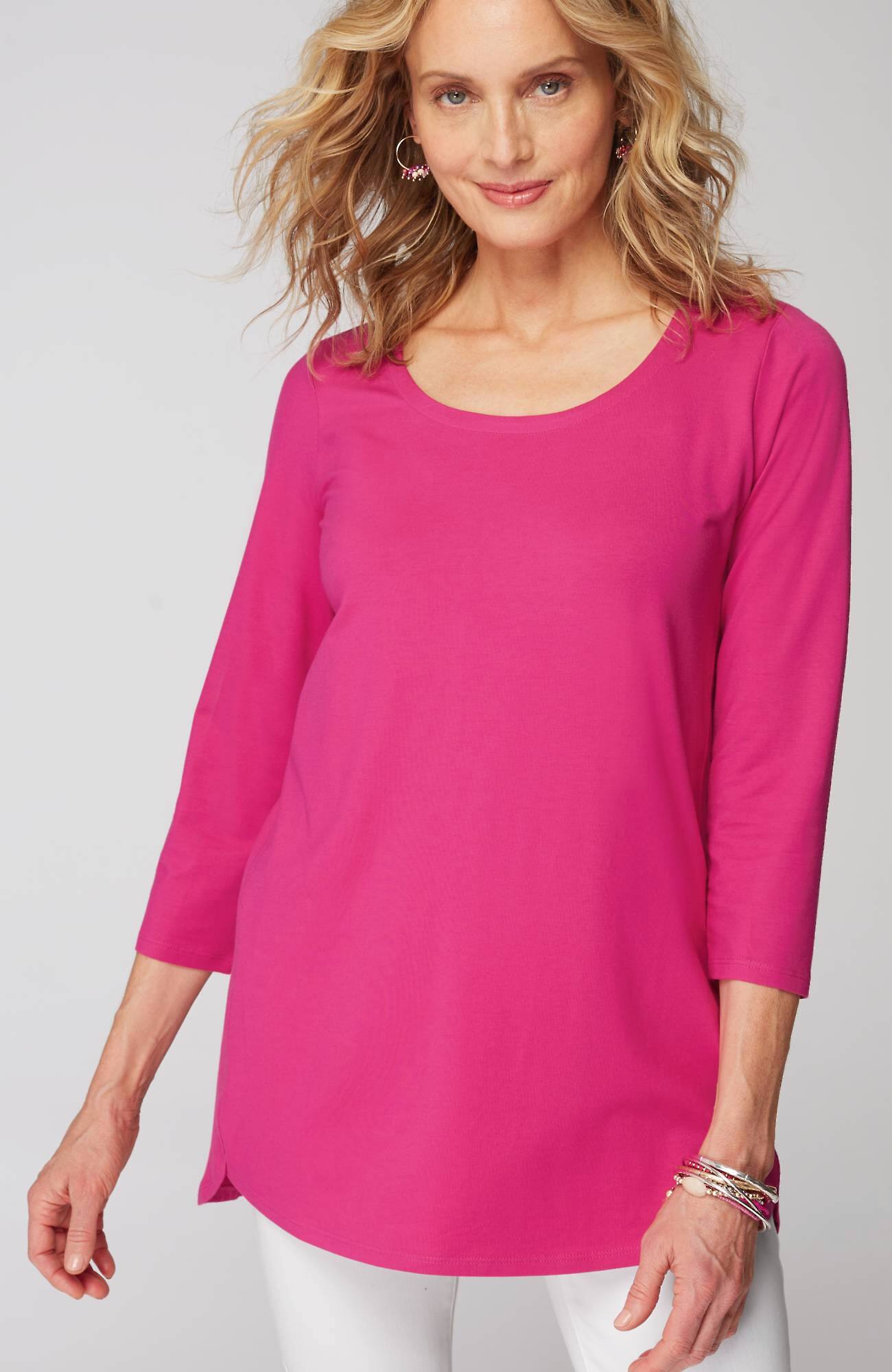 Jjill J.jill Luxe Supima® A-line Tunic In Peony | ModeSens